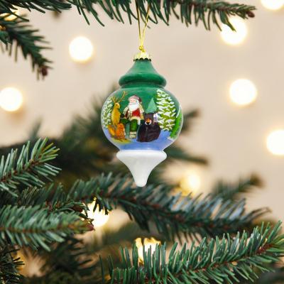 China Vintage Style Personalized Glass Christmas Balls Ornaments for Corporate Gifts for sale