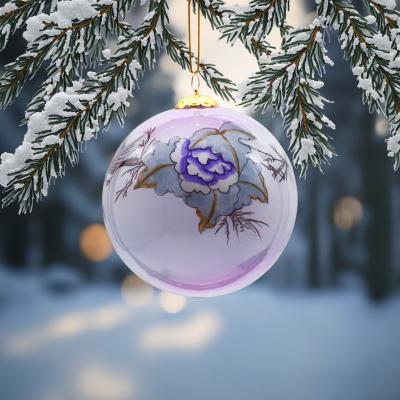 China Chinese Hand-painted  Inside Painted Glass  Christmas Ball for Christmas Tree Decor for sale