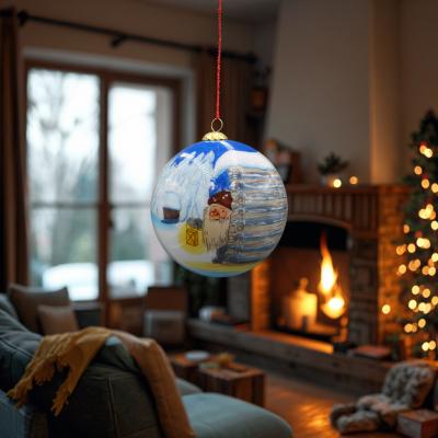 China Personalized Inside Painted  Crystal Christmas Tree Ball Decorations Used for  for Christmas  Decoration for sale
