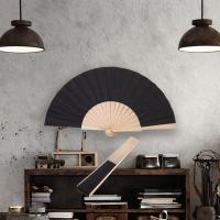 China Chinese Personalized Black Large Wedding Bamboo Fans with Carved Bride and Groom for Wedding Gift & Souvenir for sale