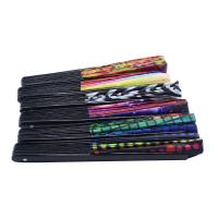 China Custom Logo Printed 33cm Bamboo Folding Fan Large Size Colorful Rave Clack Fan for Event Promotional Gifts Wholesale for sale