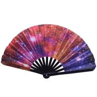 China Custom 13 Inch Large Rave Folding Hand Fan Bamboo Clack Fan for Music Festival EDM Party Dance Performance for sale