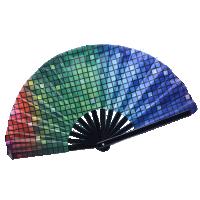 China Custom 13 Inch Large Rave Folding Hand Fan Bamboo Clack Fan for Music Festival EDM Party Dance Performance for sale