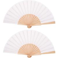 China Customizable DIY Paper Fans Foldable Handheld Fans for Wedding Party &Business Gift DIY Crafts for sale