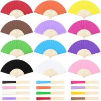China Customizable DIY Paper Fans Foldable Handheld Fans for Wedding Party &Business Gift DIY Crafts for sale