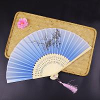 China Hot Selling Wholesale Carved Silk Dance Bamboo Folding Wedding Fans for Gifts for sale