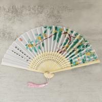 China Hot Selling Wholesale Carved Silk Dance Bamboo Folding Wedding Fans for Gifts for sale