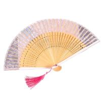 China High Quality and Beautiful Retro Hollow Silk Hand  Folding Fan  for Wedding Gift for sale