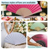 China High Quality and Beautiful Retro Hollow Silk Hand  Folding Fan  for Wedding Gift for sale