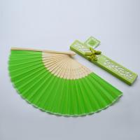 China Handcrafted Bamboo Silk Fans in Assorted Colours As Promotional Gifts for sale