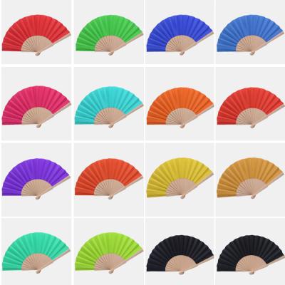 China 23cm Custom  Printing Decoration Folding Wood Hand Held Fan Fro Decoration for sale