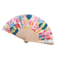 China 23cm Custom  Printing Decoration Folding Wood Hand Held Fan Fro Decoration for sale