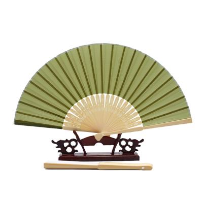 China Pure Green Bamboo Fan Ribs and Silk Fan Surfaces Can Be Customised with Personalised Designs for Commemorative Gifts for sale