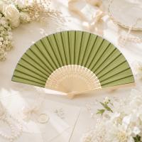 China Pure Green Bamboo Fan Ribs and Silk Fan Surfaces Can Be Customised with Personalised Designs for Commemorative Gifts for sale