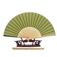 China Pure Green Bamboo Fan Ribs and Silk Fan Surfaces Can Be Customised with Personalised Designs for Commemorative Gifts for sale