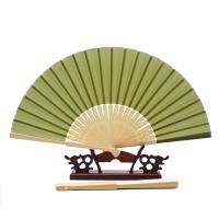 China Pure Green Bamboo Fan Ribs and Silk Fan Surfaces Can Be Customised with Personalised Designs for Commemorative Gifts for sale