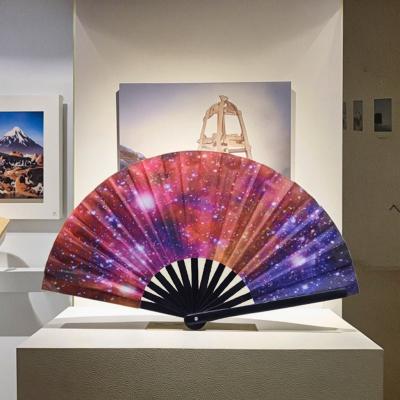 China Wholesale Custom Large Stock 33cm  Customized Printing Decoration Bamboo Folding Hand Fans  for Party for sale