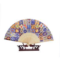China Handcrafted Eco-Friendly Vintage-style Folding Bamboo Fan with Customizable Design for Weddings or Photography Props for sale
