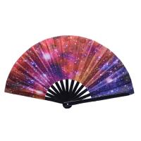 China Wholesale Custom Large Stock 33cm  Customized Printing Decoration Bamboo Folding Hand Fans  for Party for sale