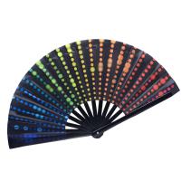 China Wholesale Custom Large Stock 33cm  Customized Printing Decoration Bamboo Folding Hand Fans  for Party for sale