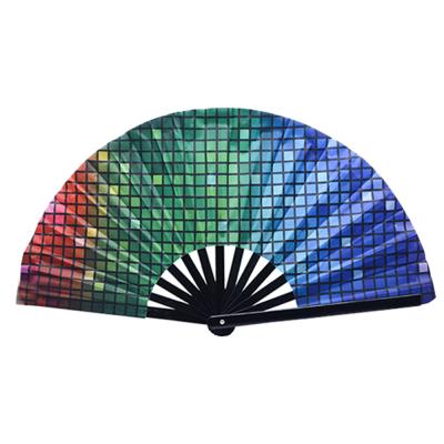 China Custom Handcrafted and Handpainting One-Hand Swing Bamboo Kung Fu Fan with Custom Design for Parties for sale