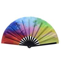 China Custom Handcrafted and Handpainting One-Hand Swing Bamboo Kung Fu Fan with Custom Design for Parties for sale