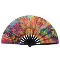 China Custom Handcrafted and Handpainting One-Hand Swing Bamboo Kung Fu Fan with Custom Design for Parties for sale