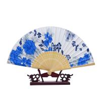 China Handpainting Traditional Eco-Friendly Personalized Bamboo Paper Folding Fan with Customizable Pattern for Wedding for sale