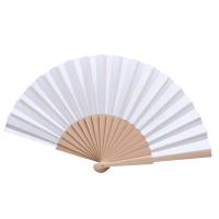 China Best Selling Custom Chinese Folk Art Style Carved  Hand Held  Wood Fan for Wedding Favors for sale