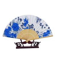 China Handpainting Traditional Eco-Friendly Personalized Bamboo Paper Folding Fan with Customizable Pattern for Wedding for sale
