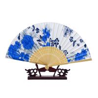 China Handpainting Traditional Eco-Friendly Personalized Bamboo Paper Folding Fan with Customizable Pattern for Wedding for sale