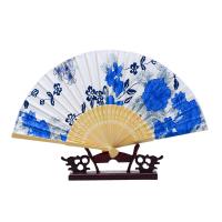 China Handpainting Traditional Eco-Friendly Personalized Bamboo Paper Folding Fan with Customizable Pattern for Wedding for sale