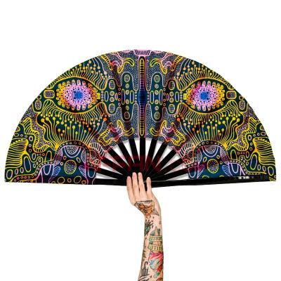 China 33cm Pride Foldable Rave Full-Color Printed  Bamboo  Hand Fan with Custom Logo  for Christmas Occasions for sale