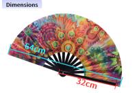 China 33cm Pride Foldable Rave Full-Color Printed  Bamboo  Hand Fan with Custom Logo  for Christmas Occasions for sale