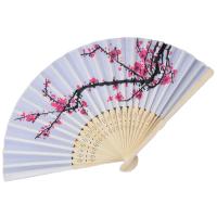 China Personal Silk Folding Hand Fans  with Custom Bone for Festivals and Weddings Decoration for sale