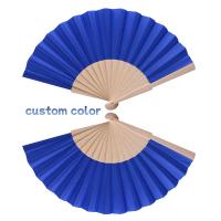 China Single-sided Spanish Mult-colors Wood Floding Fan  Available Accept Customize for Business Gift for sale