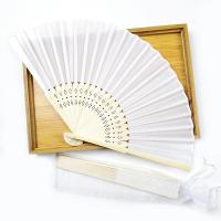 China Personal Silk Folding Hand Fans  with Custom Bone for Festivals and Weddings Decoration for sale