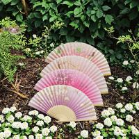 China Hot Selling Carved Bamboo Folding Silk Material Wedding Fans for Gifts for sale