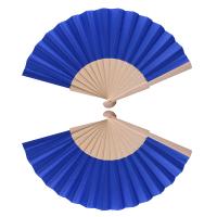 China Personalized Handmade Wood and Fabric Hand Folding Fans for Different Colors for sale