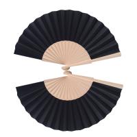 China Personalized Handmade Wood and Fabric Hand Folding Fans for Different Colors for sale