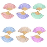 China Customizable Color  Bamboo Foldable Handheld Fans for Wedding Party &Business Gift for sale
