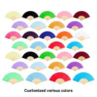 China Customizable Color  Bamboo Foldable Handheld Fans for Wedding Party &Business Gift for sale