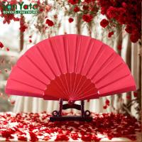 China Abanico De Mano De Pl Stico Abanicos Plegables De Mano De Plastico Portatil Abanico Chino De Tela Orienta for sale