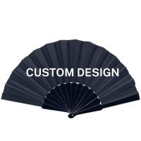 China Personalized Large Size Custom Print Folding Plastic Promotional Hand Fan for Sublimation 13 Inch for sale