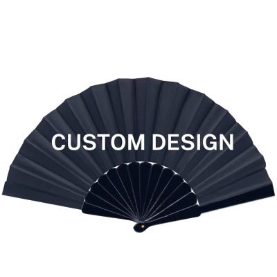 China Personalized Large Size Custom Print Folding Plastic Promotional Hand Fan for Sublimation 13 Inch for sale