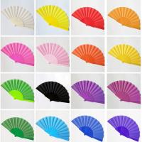 China Personalized Large Size Custom Print Folding Plastic Promotional Hand Fan for Sublimation 13 Inch for sale