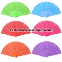 China Hot Selling Personalised  Single-sided Spanish Plastic Folding Fan with Oxford Face for Art Activities for sale