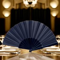 China High Quality Oxford+plastic Single-sided Black Spanish Plastic Hand Fan  for Business Gift for sale