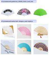 China High Quality Oxford+plastic Single-sided Black Spanish Plastic Hand Fan  for Business Gift for sale