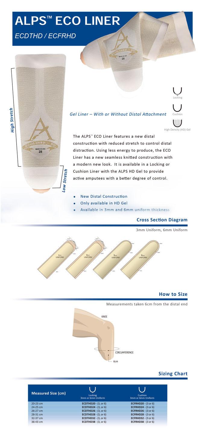 3mm ALPS Prosthetic Liners , 38cm Prosthetic Locking Liner 0